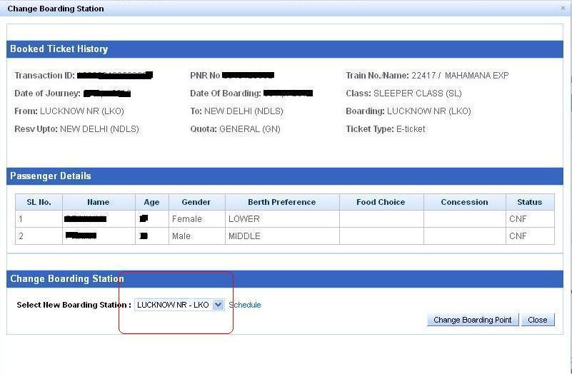 change boarding point online after train booking